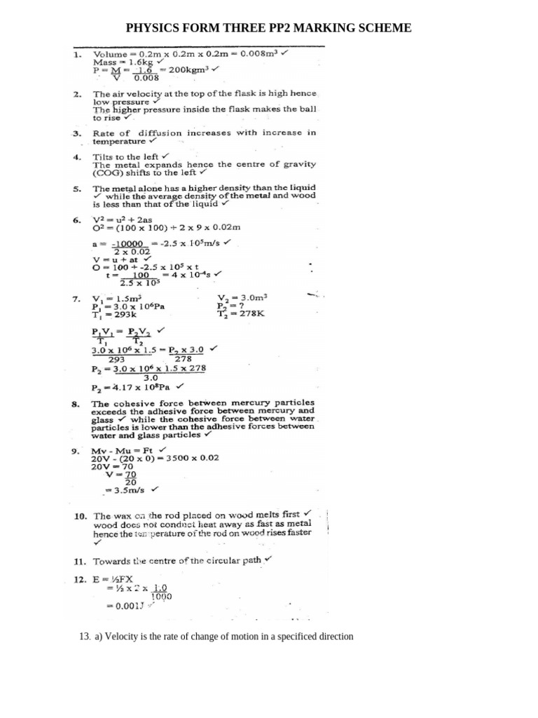 Physics f3 p2 Marking Scheme | PDF | Waves | Sound