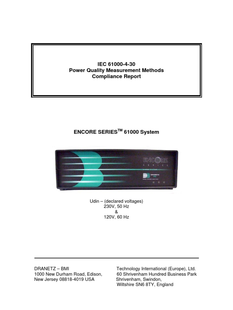 IEC 61000-4-30 Compliance Report | PDF | Hertz | Mains Electricity