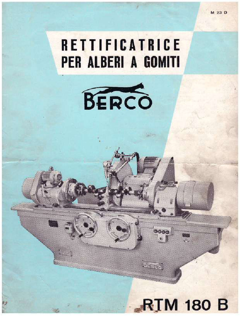 BERCO RTM 180 B Crankshaft Grinding Machine | PDF