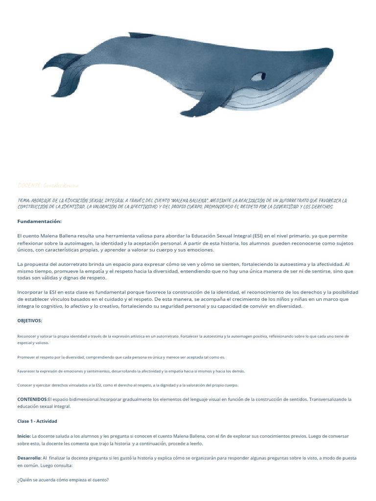 Plan Esi Malena Ballena - Nieva Nadia - Docx - 20250828 - 061456 - 0000 | PDF | Autoestima ...