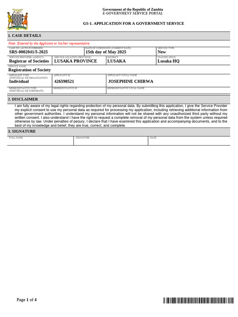 Society Registration Application Form | PDF | Identity Document ...