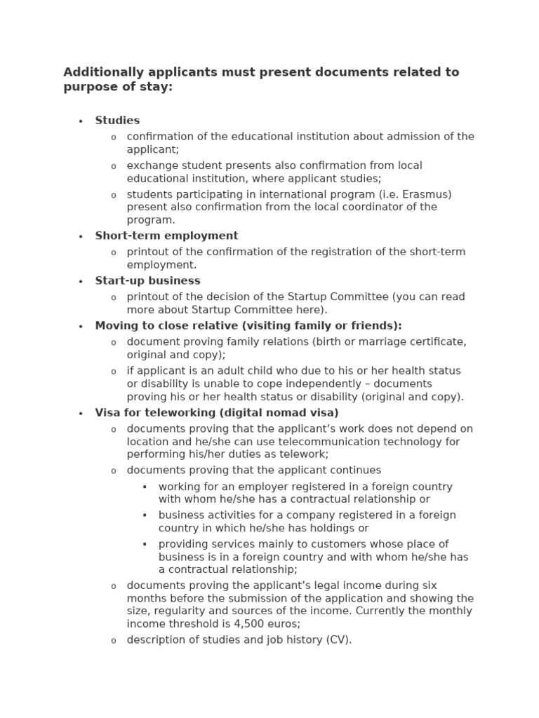 Required Documents for Visa Applications | PDF | Taxes