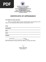 Template - Certificate of Appearance | PDF