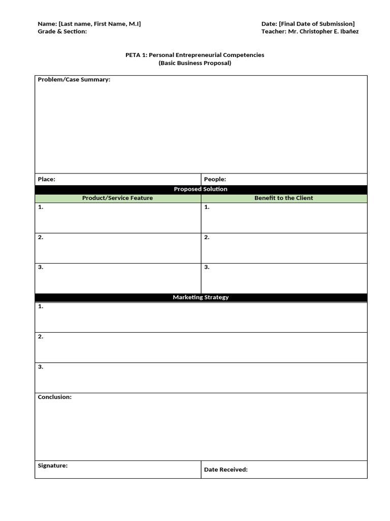 Basic Business Proposal Template | PDF