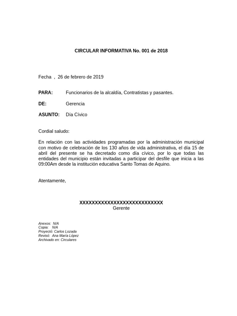 modelo de circular sin logo | PDF