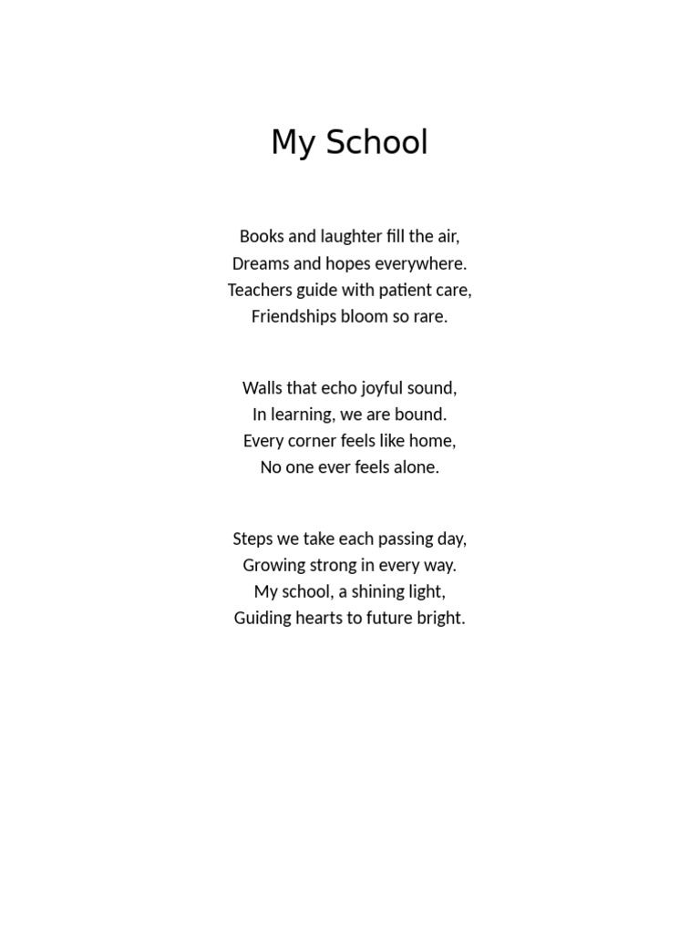 My School Poem | PDF