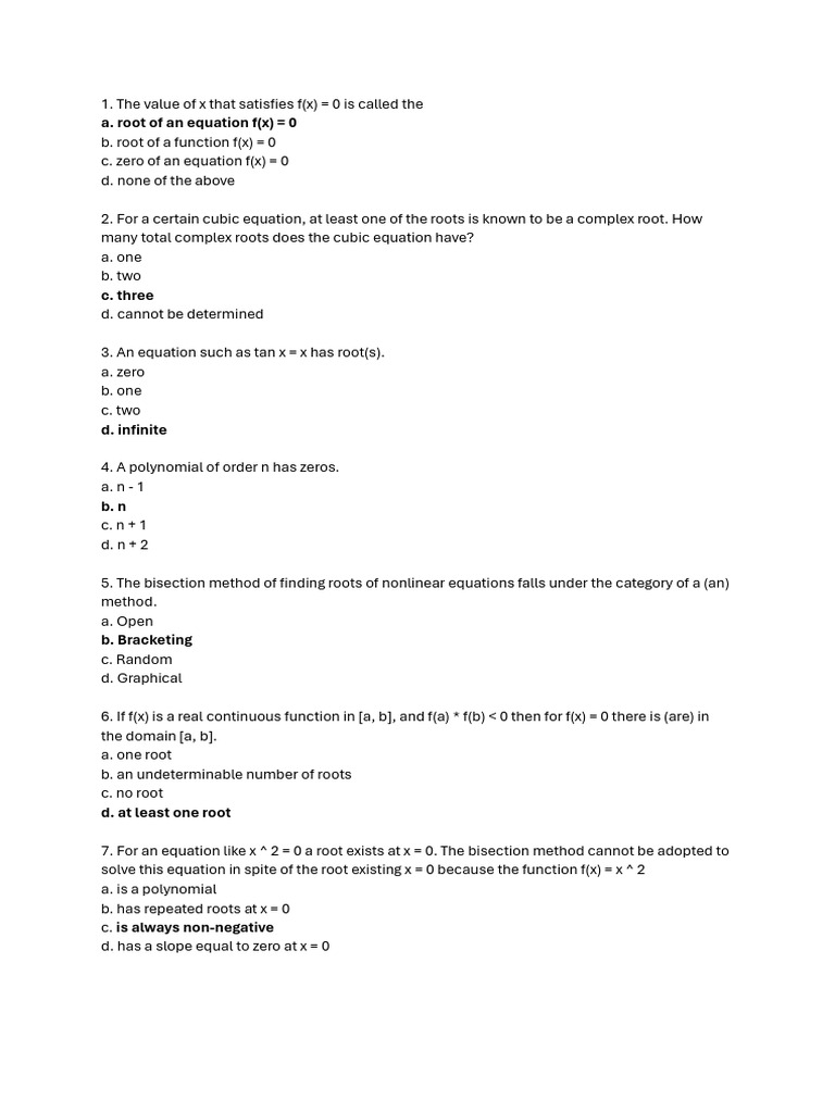 Understanding Roots and Numerical Methods | PDF | Zero Of A Function ...