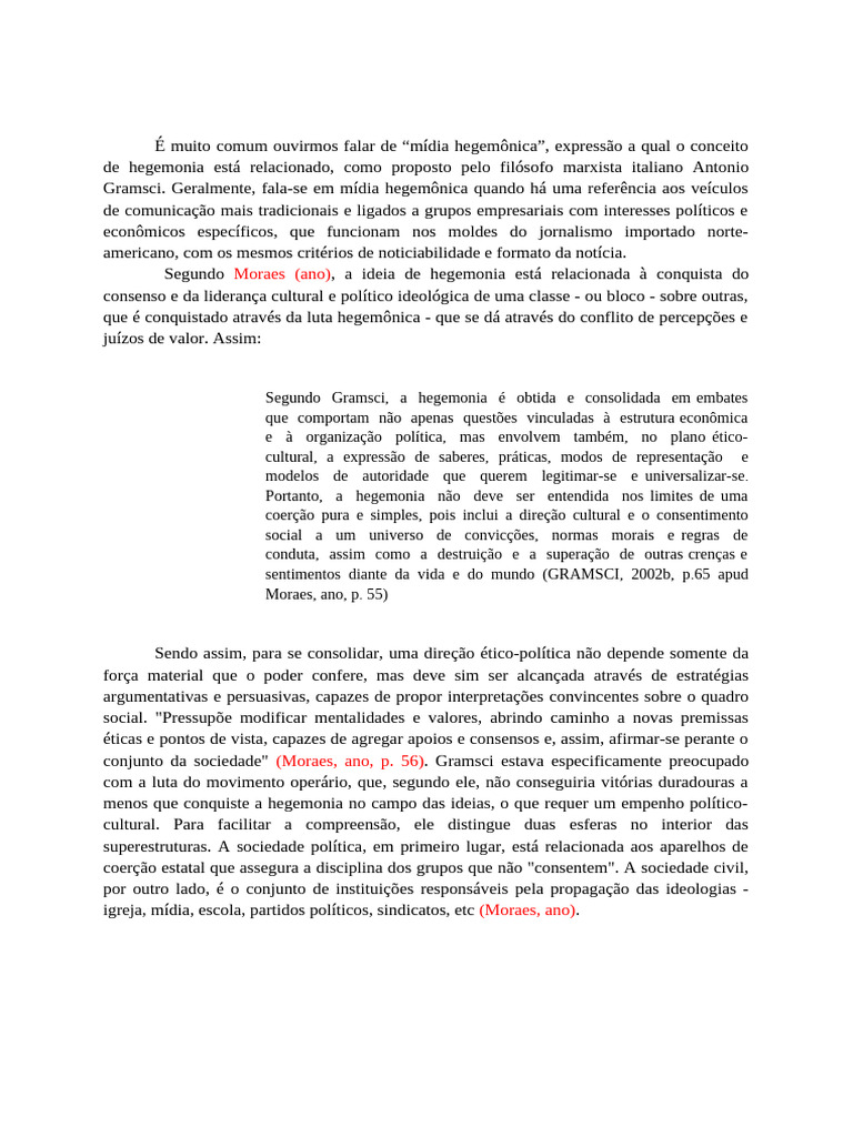 Mídia Hegemônica e Hegemonia Cultural | PDF | Antonio Gramsci ...