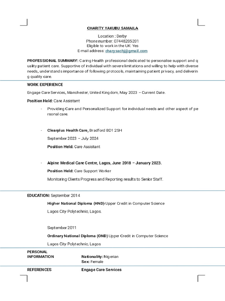 Charity CV Phoenix | PDF