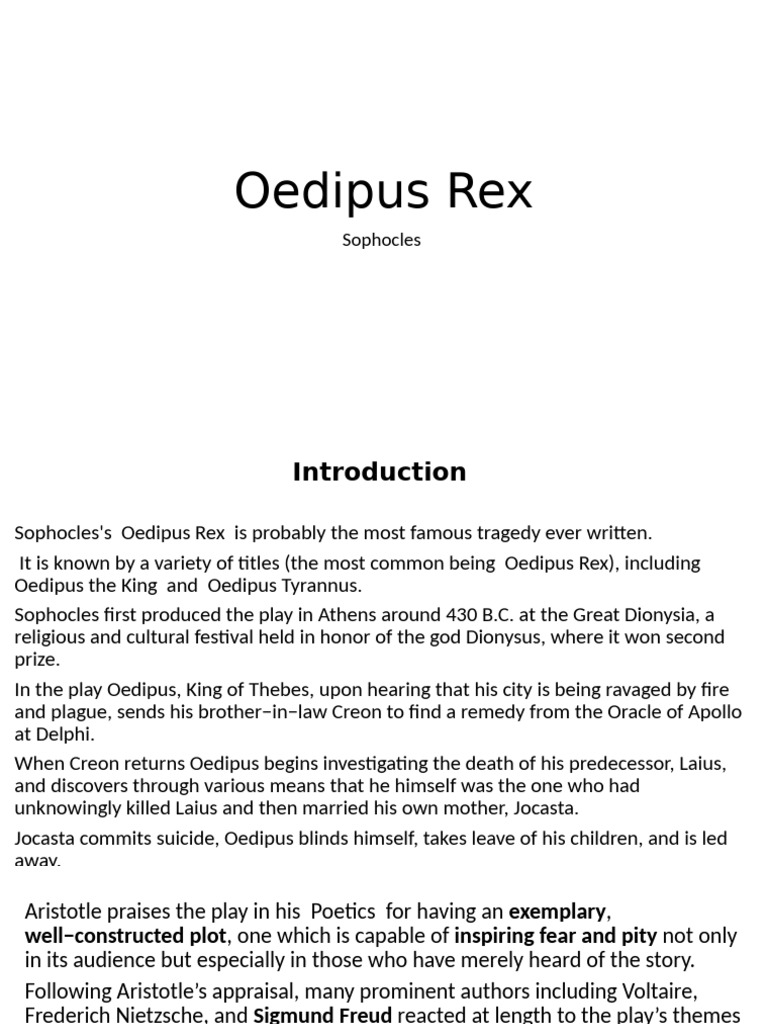 Oedipus Rex | PDF | Oedipus | Sophocles
