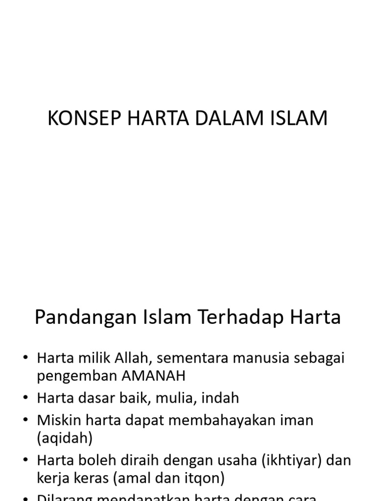 Konsep Harta Dalam Islam | PDF