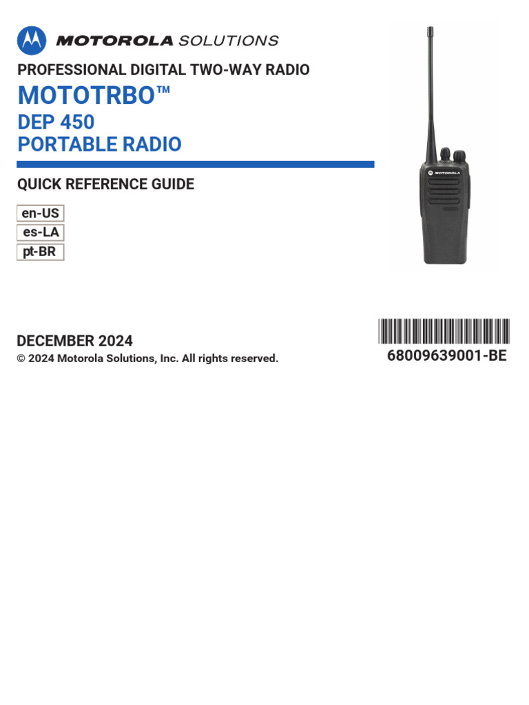 Guía rápida de uso del Motorola DEP 450 | PDF | Informática ...