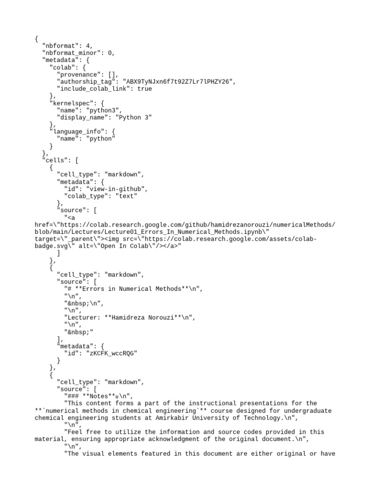 Lecture01 Errors in Numerical Methods - Ipynb | PDF | Integer (Computer Science) | Numerical ...