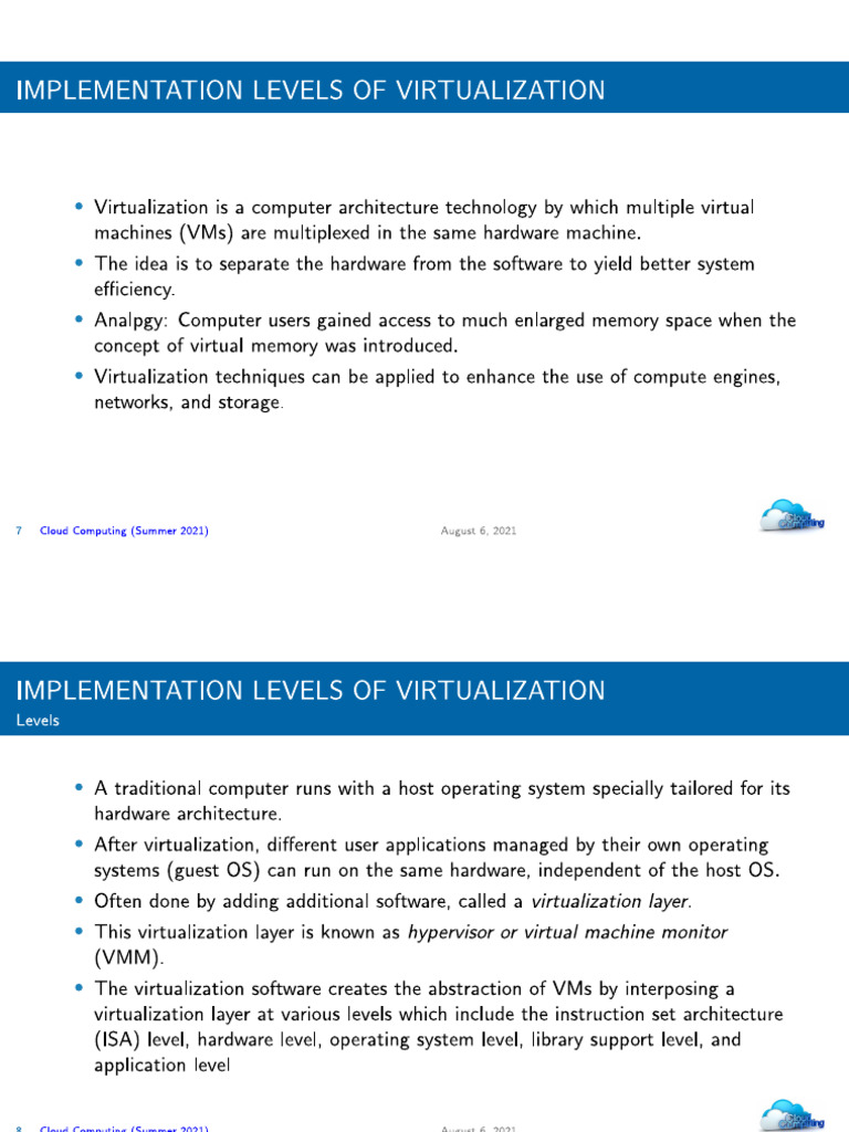 Implementation Levels of VM | PDF