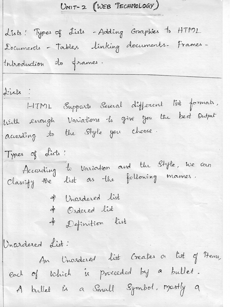 Unit-Ii-Webtech Notes | PDF