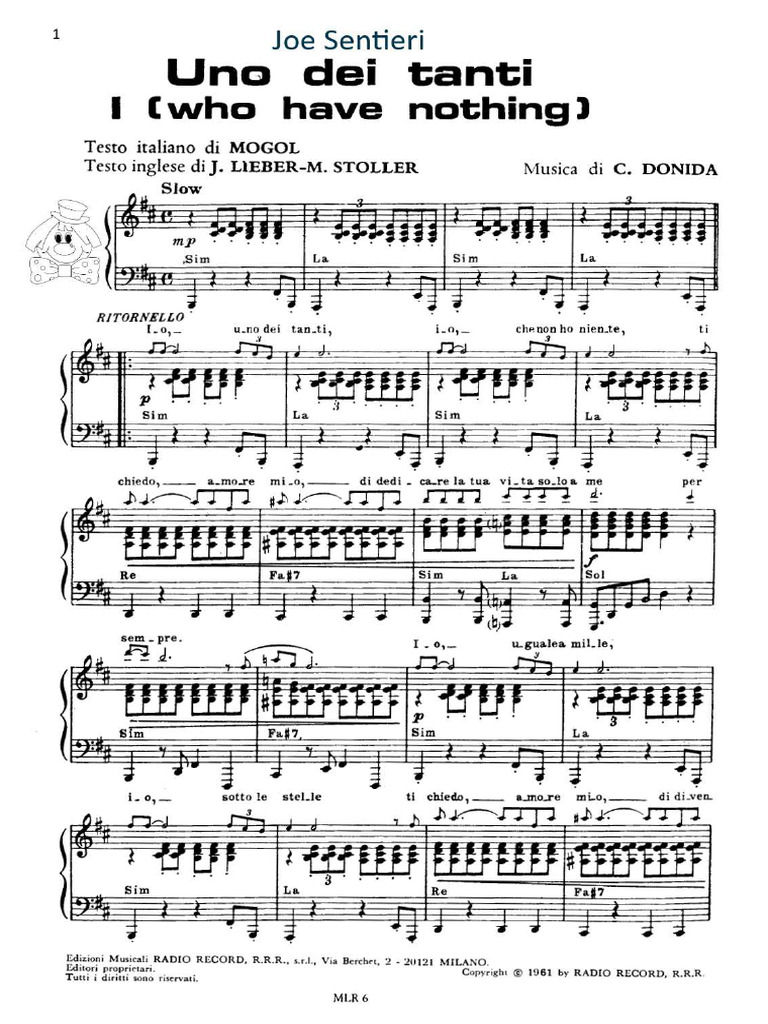 Joe Sentieri - Uno Dei Tanti | PDF