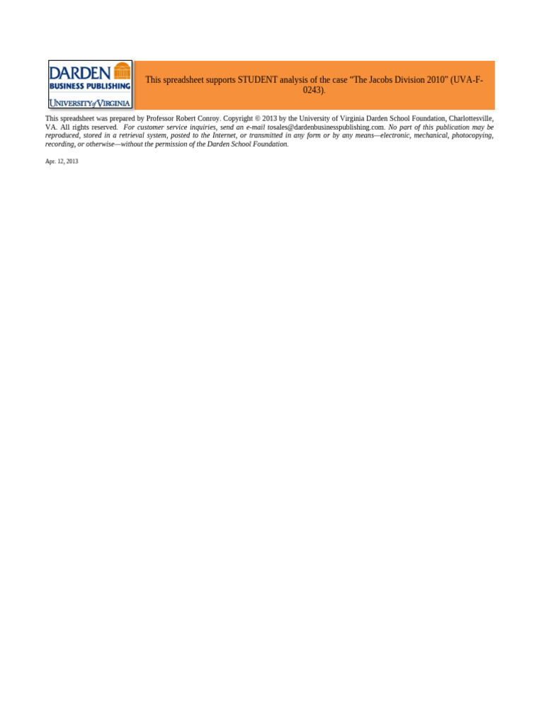 Jacobs Division 2010 Financial Analysis | PDF | Net Present Value ...