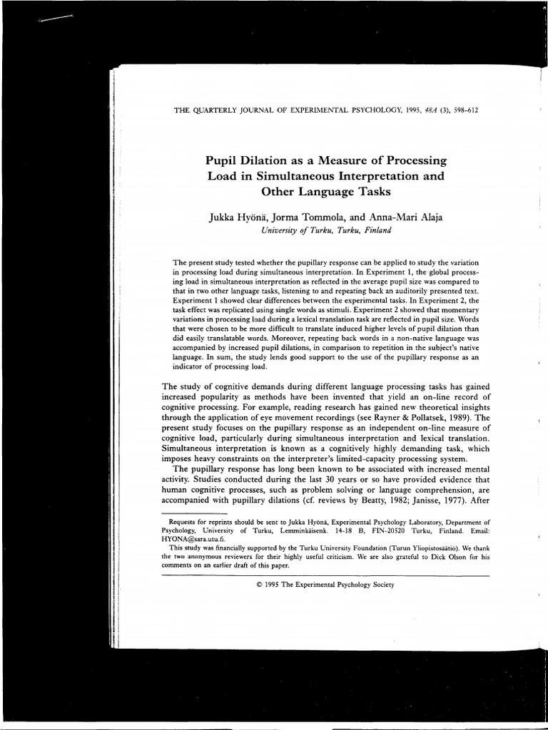 Pupil Dilation As A Measure of Processing Load in Simultaneous Interpretation and Other Language ...