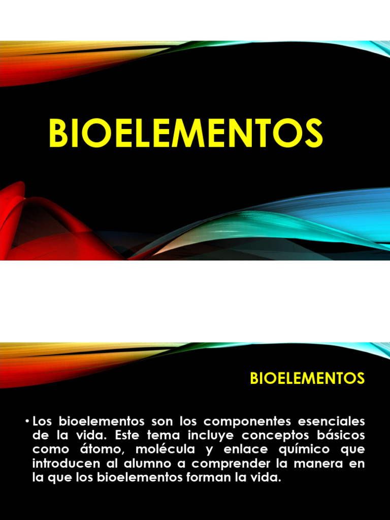 Bioelementos: Fundamentos y Clasificación | PDF | Enlace químico ...