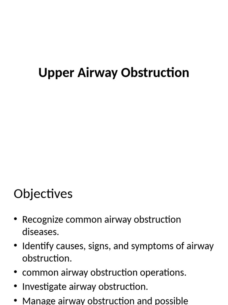 Pediatric Airway Obstruction Overview | PDF | Respiratory Tract | Human ...