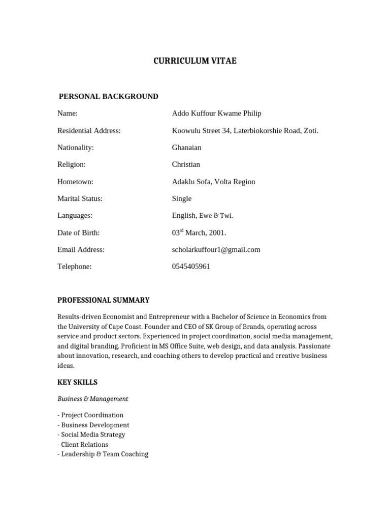 Updated CV Kuffour | PDF | Ghana | Mentorship