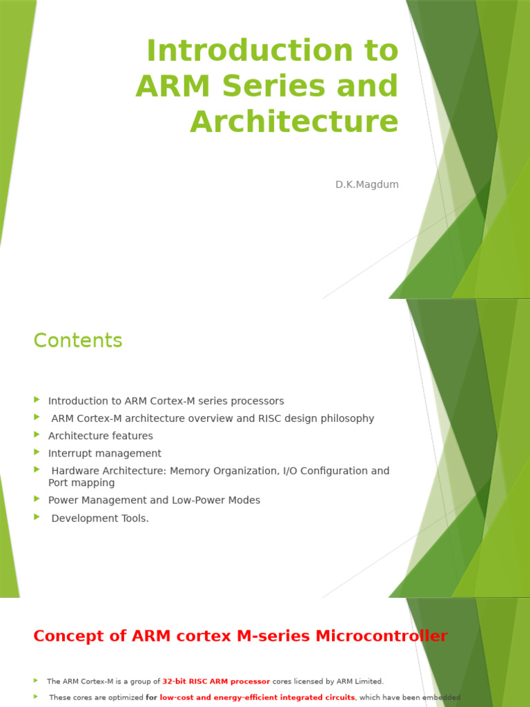 Introduction To ARM Series and Architecture - Unit1 | PDF ...
