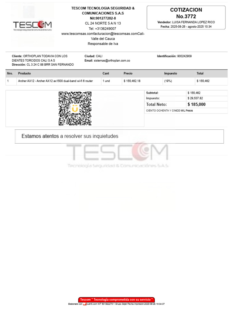 Cotizacion 3772 | PDF