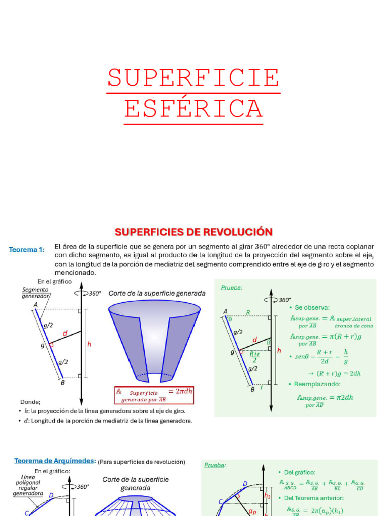 Superficie Esférica y Teoremas Asociados | PDF | Longitud | Esfera