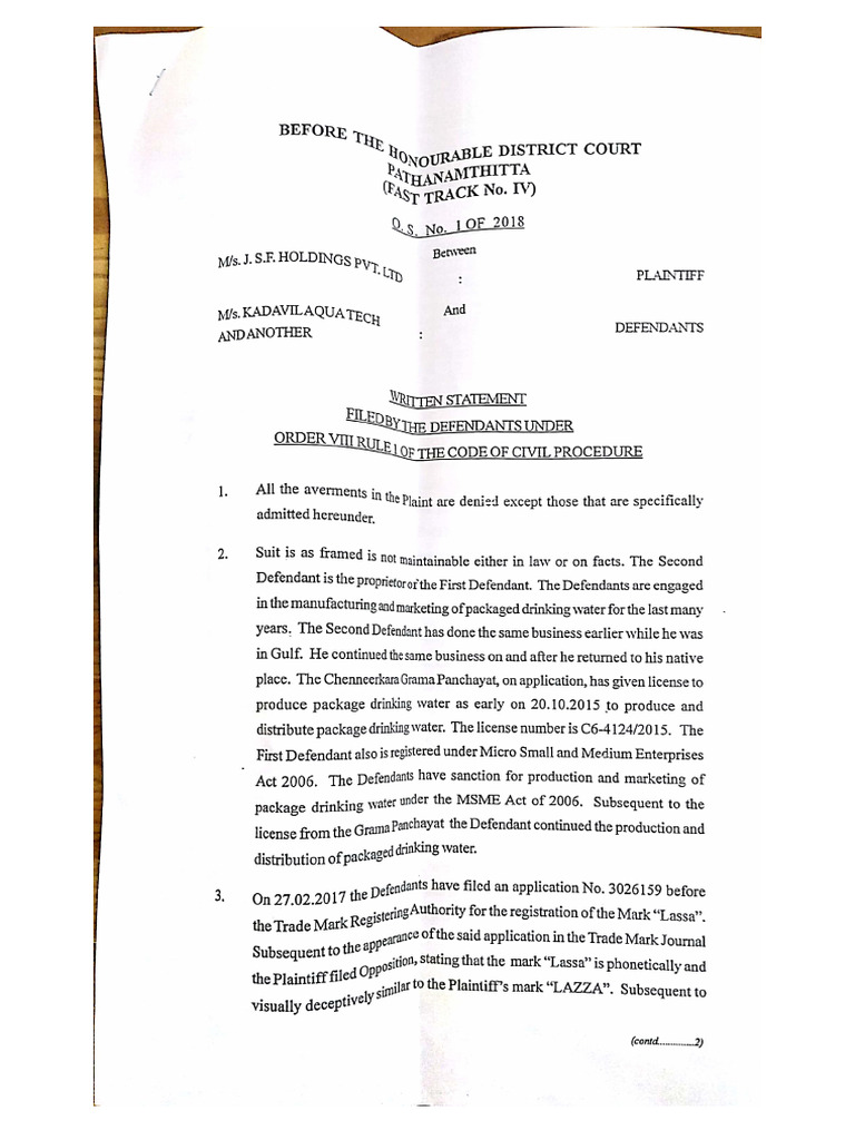 Written Statement | PDF