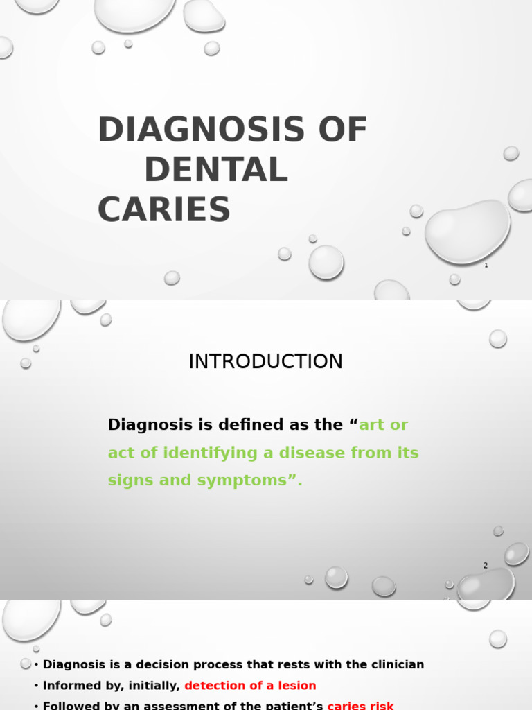 Diagnosis of Caries | PDF | Fluorescence | Radiography