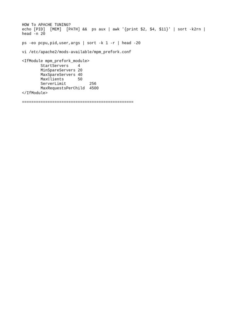 Apache Tuning | PDF