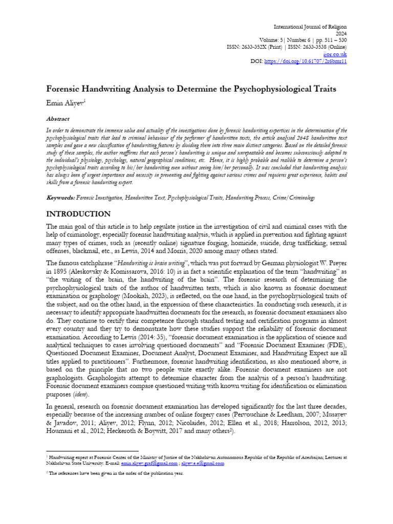 Forensic Handwriting Analysis Insights | PDF | Graphology | Forensic ...