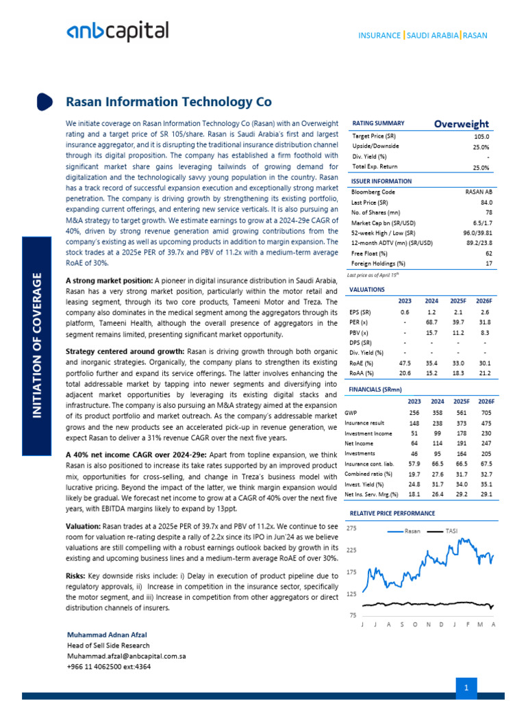 Rasan Insurance: Growth and Valuation Insights | PDF | Balance Sheet ...