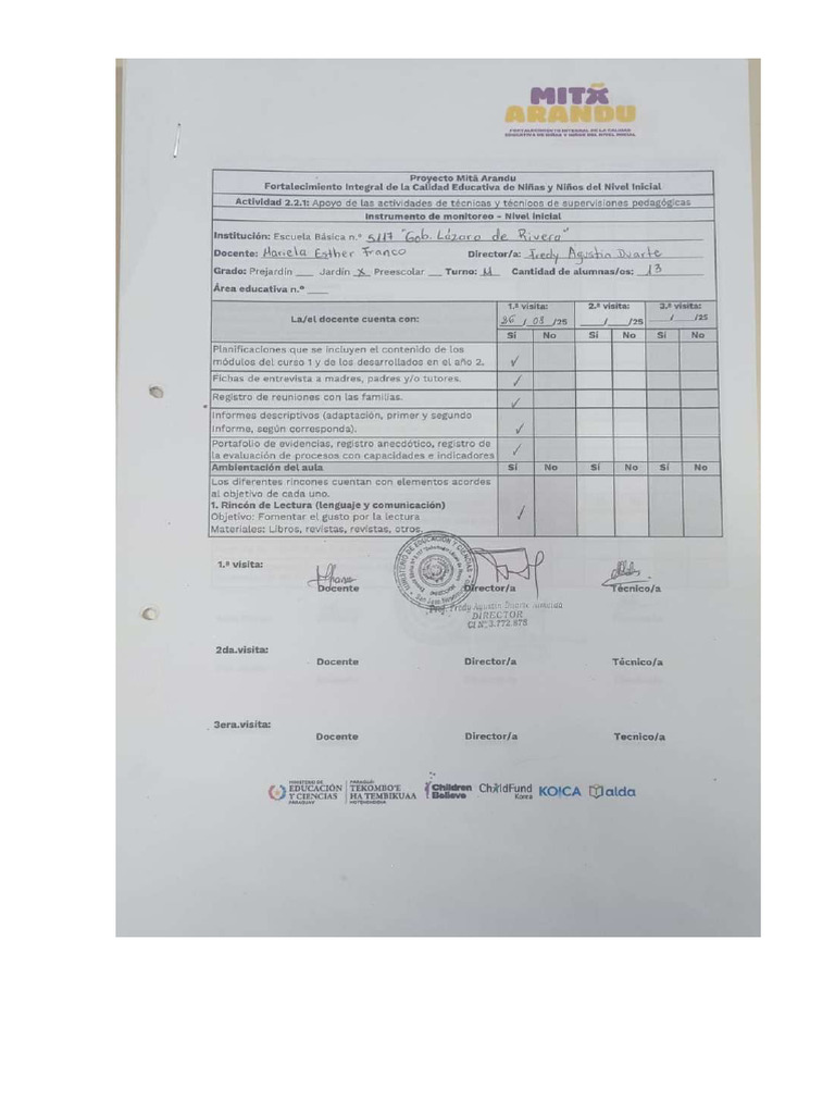 Mita Arandu - Escuela Gob. Lázaro de Rivera - Jardin 1 | PDF