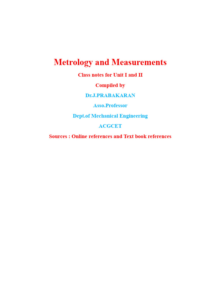 Measurement Errors and Analysis Guide | PDF | Calibration ...