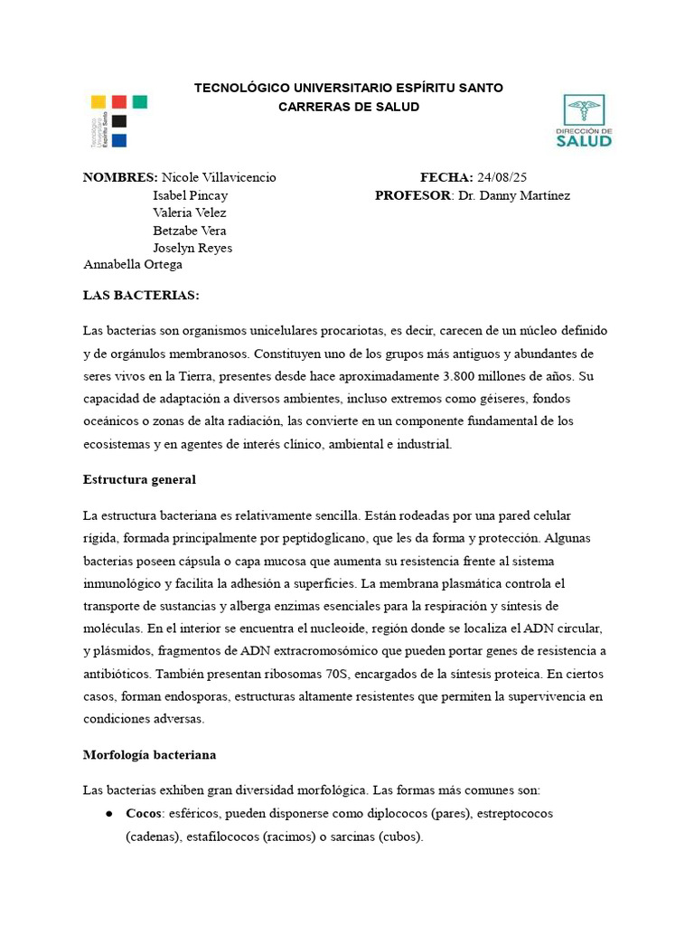Bacterio Log I A | PDF | Las bacterias | Biología Celular)