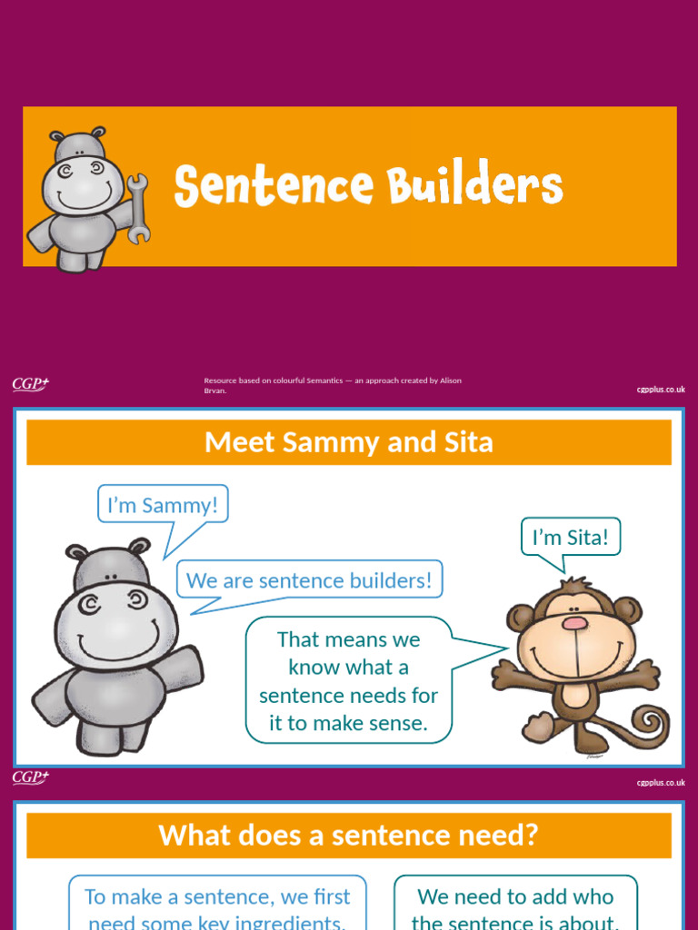 Sentence Builders (Reception) | PDF | Linguistics | Grammar