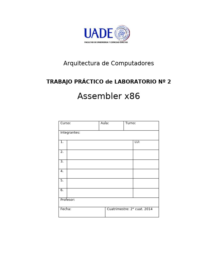 Trabajo Practico Assembler | PDF | Programación | Programa de computadora