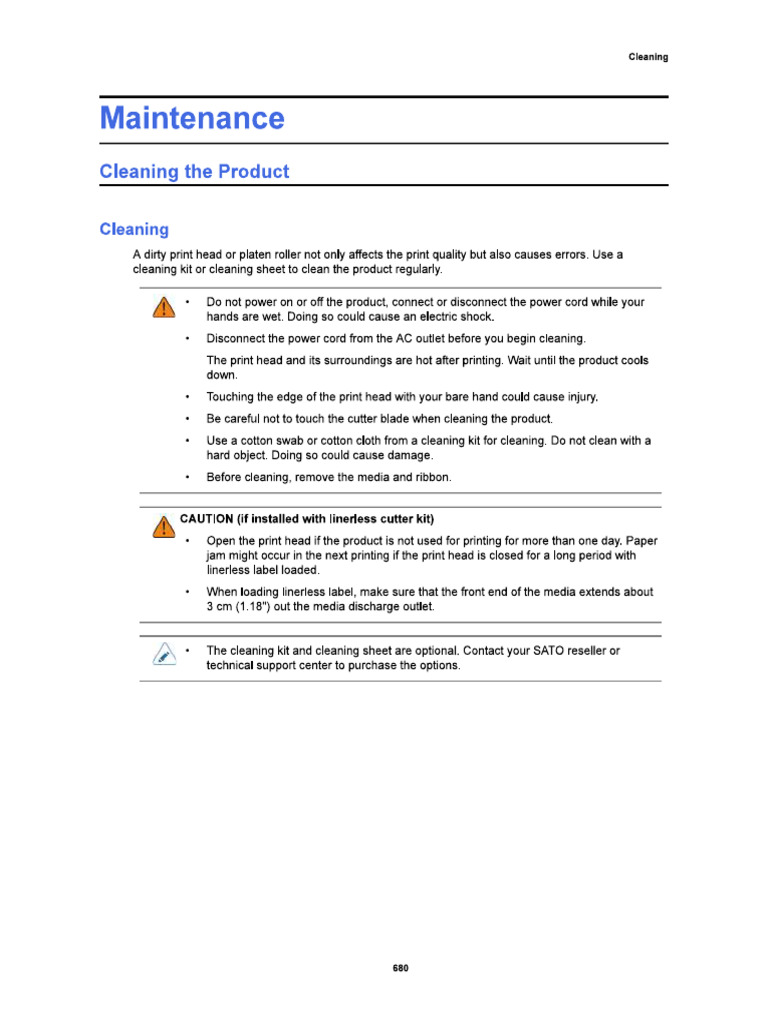 Cleaning Sato Rfid | PDF