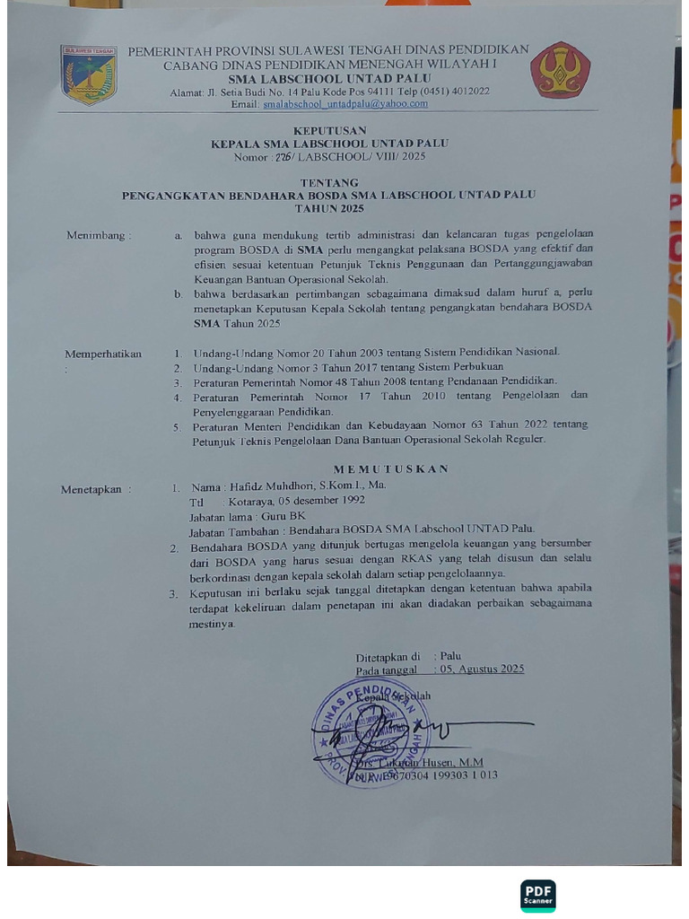 SK Bendahara Bosda | PDF