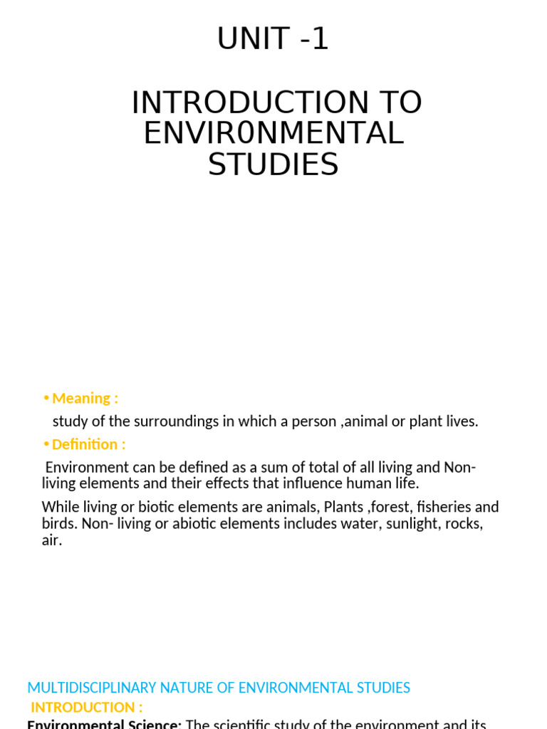 Environmental Studies Notes | PDF | Environmental Science | Ecosystem