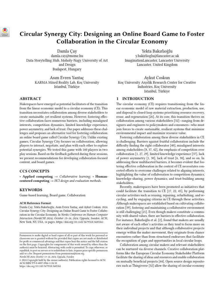 Online Game for Circular Economy Collaboration | PDF | Entrepreneurship ...