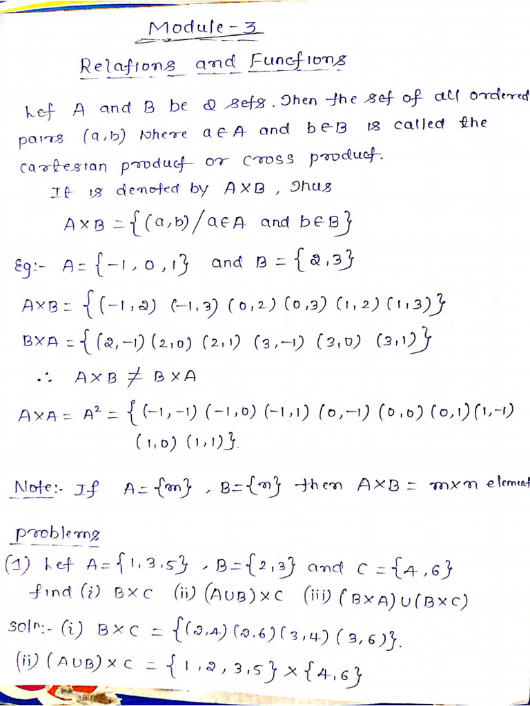 Module 3 (Relation and Functions) | PDF