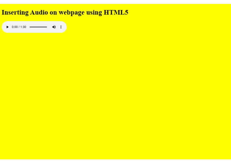 Inserting Audio On Webpage Using HTML5 | PDF