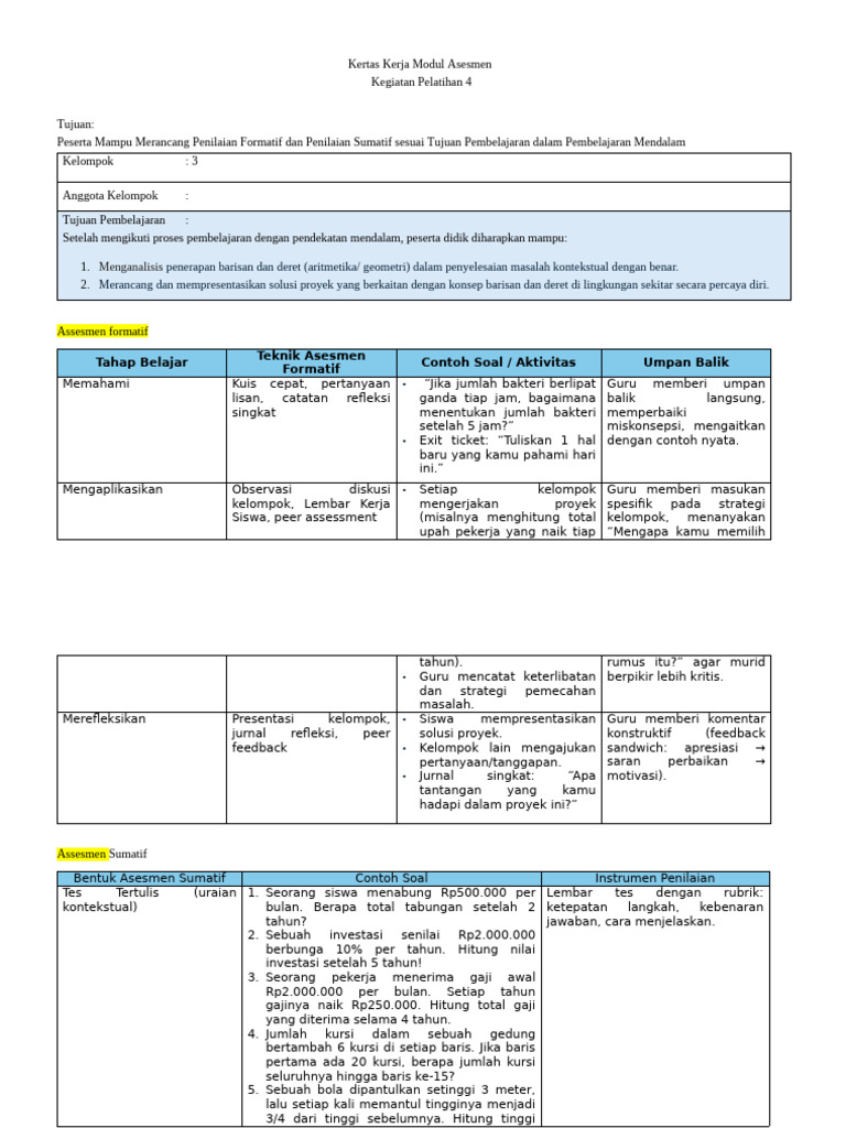 LK Modul 4 KP4 Asesmen PM | PDF