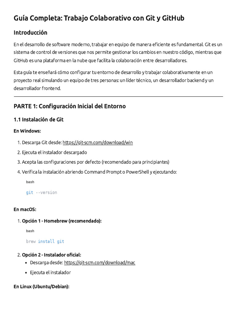 Guia Git GitHub Trabajo-Colaborativo | PDF | Software | Informática