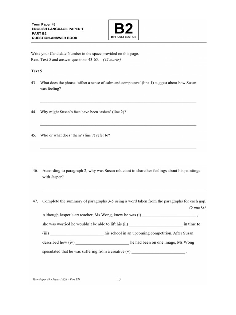 DSE 2025 - Reading Question B2 Mock | PDF