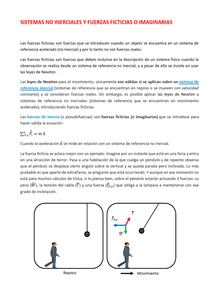 SIStemas No Inerciales | PDF | Fuerza | Las leyes del movimiento de Newton