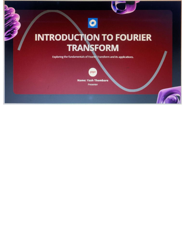 Fourier Transform PPT SE06 59 | PDF