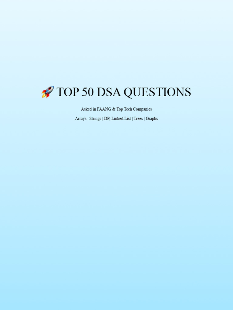 TOP 50 DSA QUESTIONS | PDF